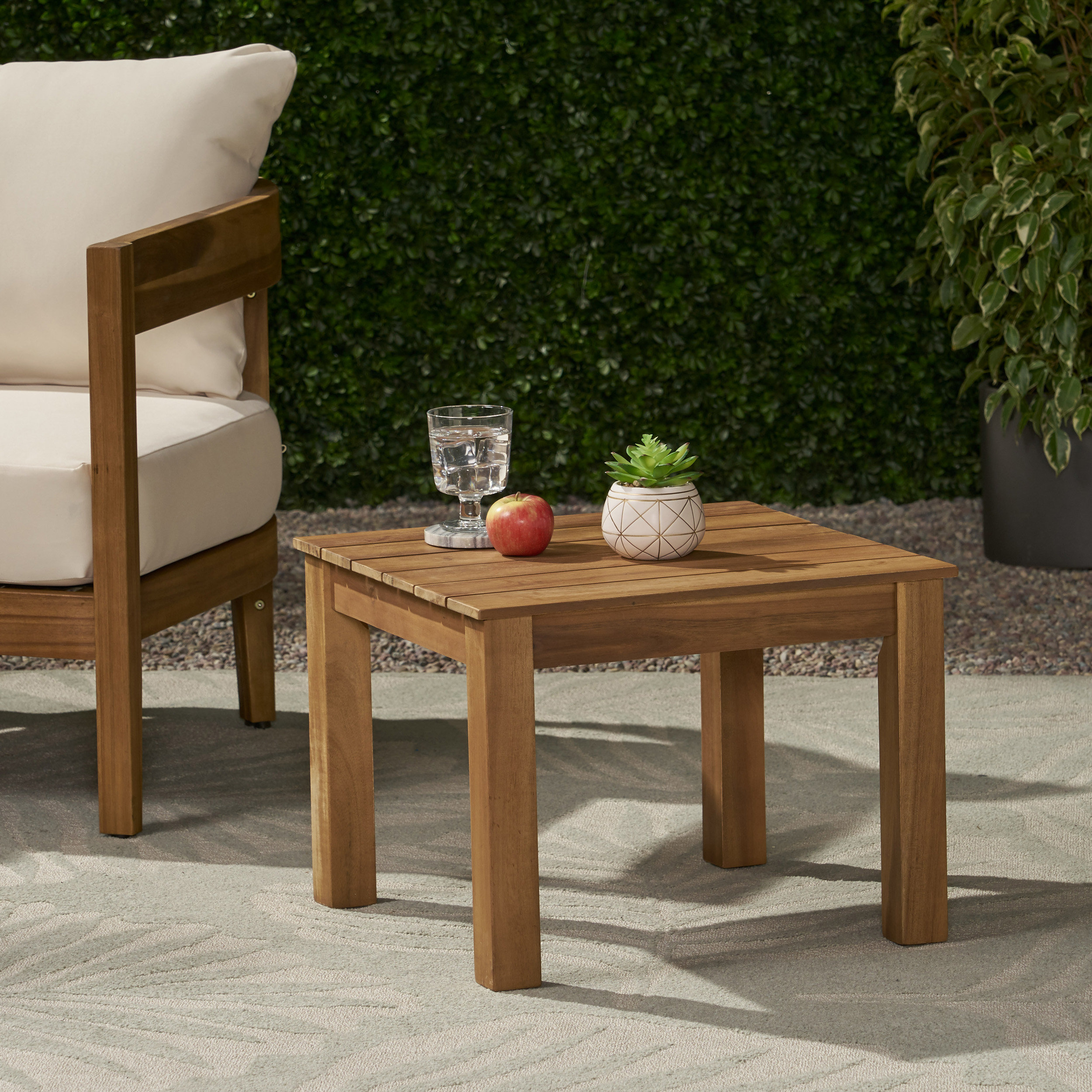 Small wooden outdoor side table store